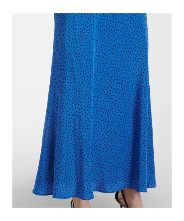 Alessandra Rich Polka-dot Silk Maxi Dress