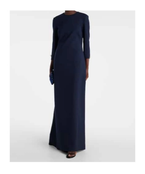 Oscar De La Renta Embellished Open-back Wool-blend Kaftan