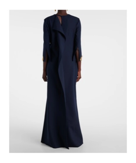 Oscar De La Renta Embellished Open-back Wool-blend Kaftan