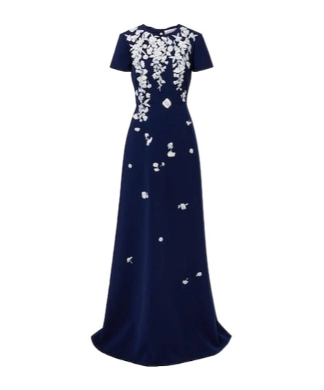 Carolina Herrera Embroidered Bow-detail Gown - Black