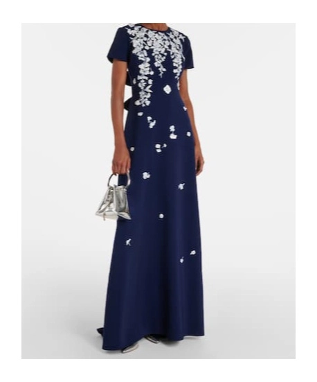 Carolina Herrera Embroidered Bow-detail Gown - Black