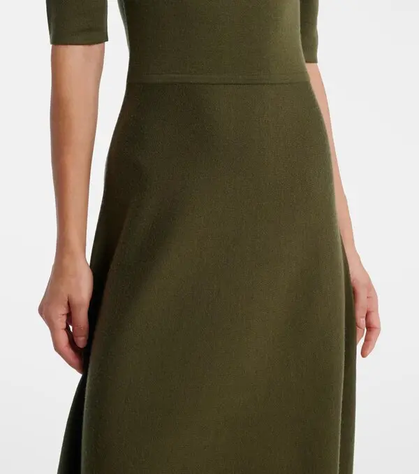 Gabriela Hearst Wool, Cashmere, And Silk Midi Dress - Olive Green