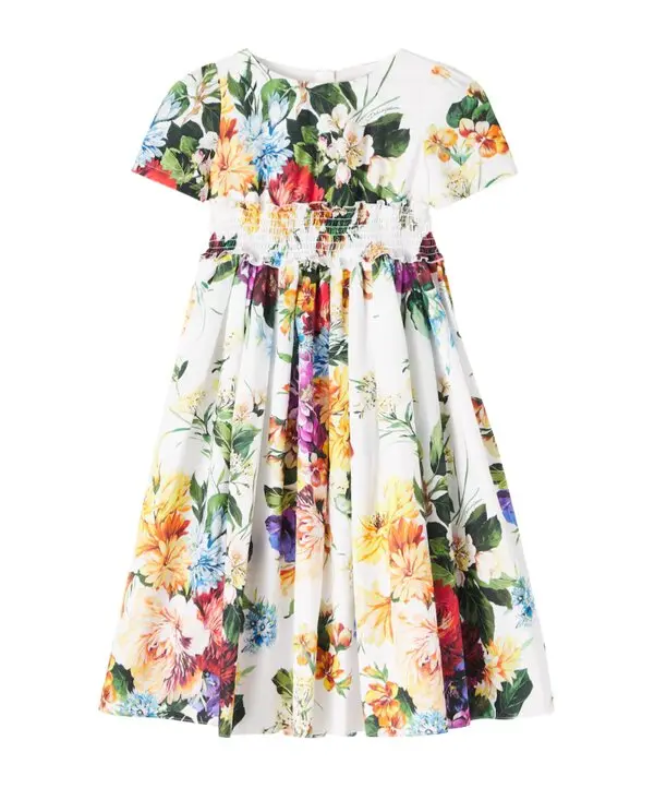 Dolce & Gabbana Floral Cotton Poplin Dress - White