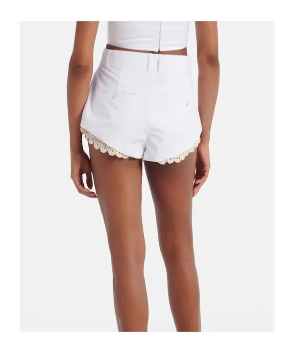 Magda Butrym Cotton-blend Shorts With Crochet Trim
