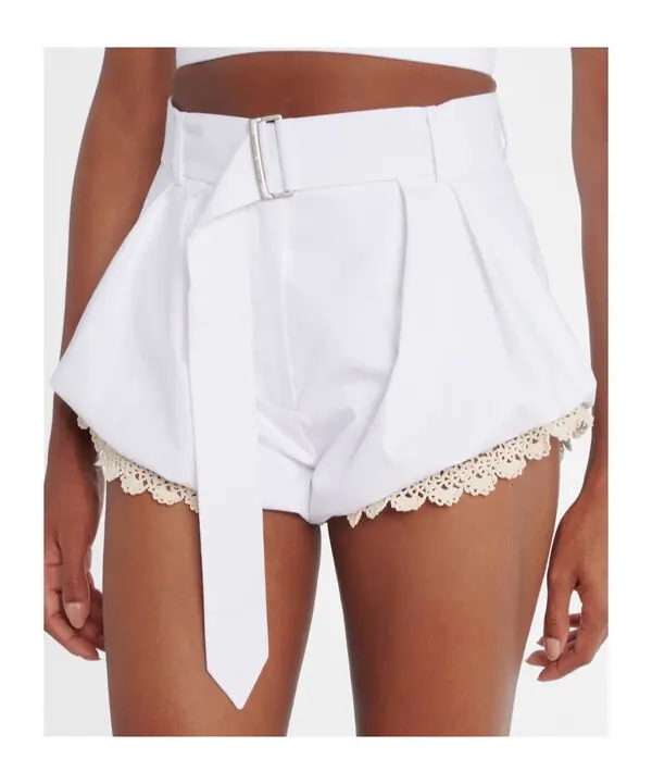 Magda Butrym Cotton-blend Shorts With Crochet Trim