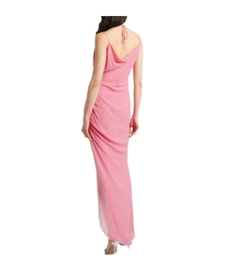 Blumarine Spaghetti Strap Cowl Back Maxi Dress