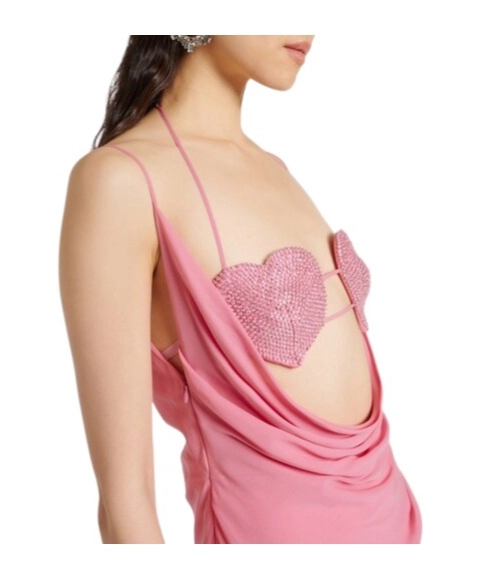 Blumarine Spaghetti Strap Cowl Back Maxi Dress