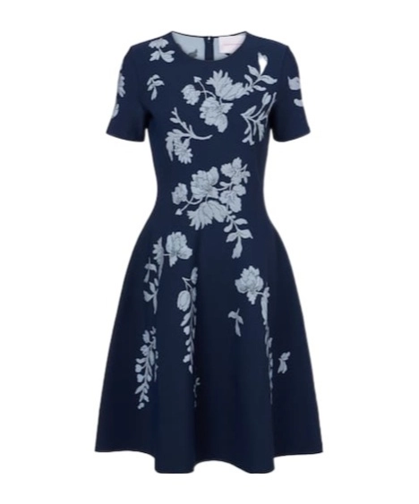 Carolina Herrera Floral Jacquard Midi Dress