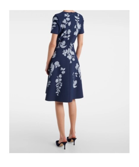 Carolina Herrera Floral Jacquard Midi Dress