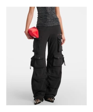 Attico Cotton Fleece Cargo Pants