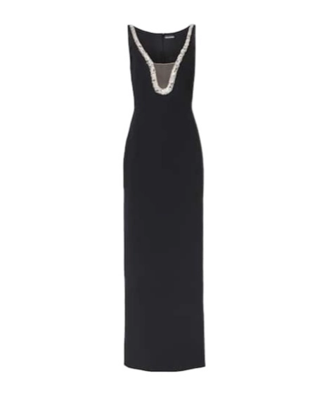David Koma Crystal-embellished Cady Gown