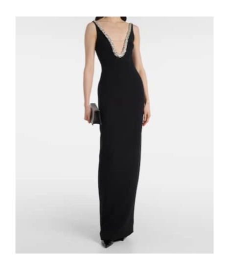 David Koma Crystal-embellished Cady Gown