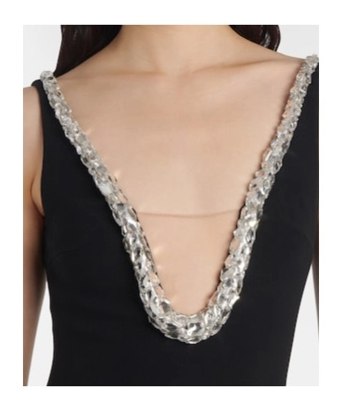 David Koma Crystal-embellished Cady Gown