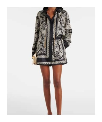 NILI LOTAN Printed Silk Shirt