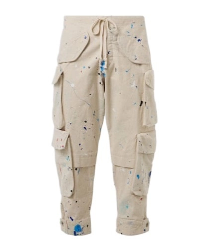 GREG LAUREN Printed Cotton Work Pants