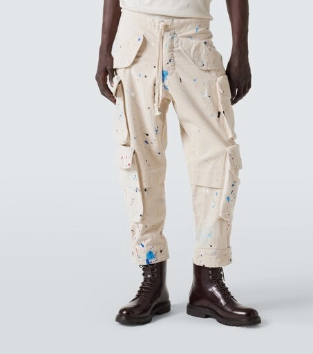 GREG LAUREN Printed Cotton Work Pants