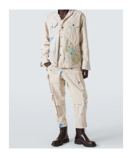 GREG LAUREN Printed Cotton Work Pants