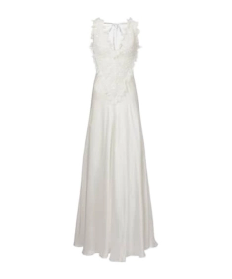 RODARTE Bridal Embellished Silk Satin Gown - White