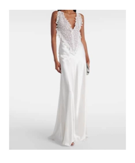 RODARTE Embellished Silk Satin Gown