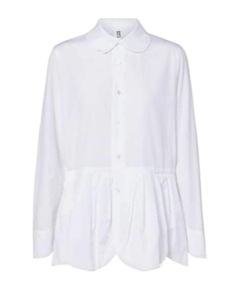 Comme Des Garçons Gathered Cotton Shirt - White