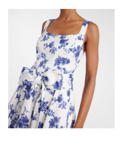 Carolina Herrera Floral Faille Midi Dress