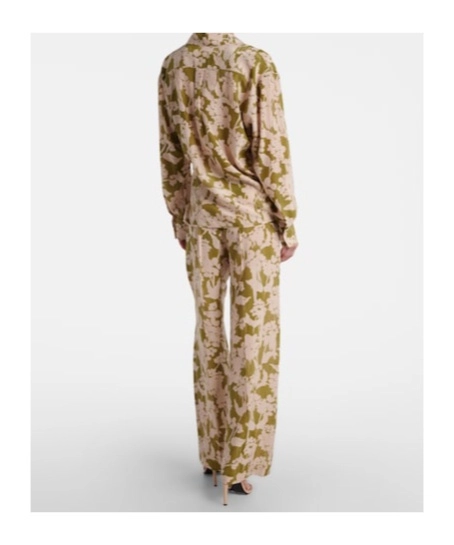 Victoria Beckham Printed Gathered Silk Blouse
