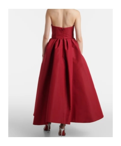 Carolina Herrera Strapless Belted Silk Cocktail Dress