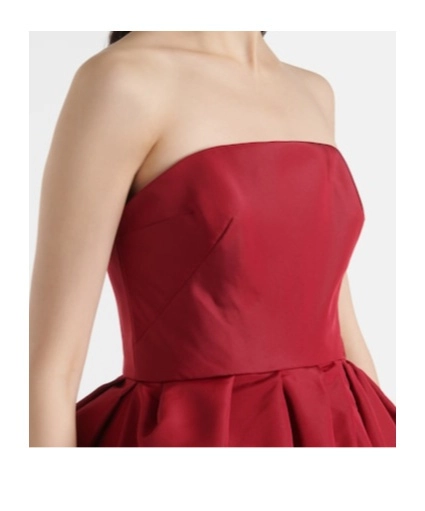 Carolina Herrera Strapless Belted Silk Cocktail Dress
