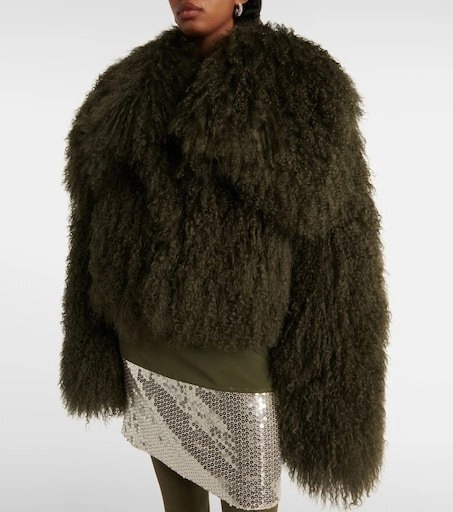 Attico Faux Fur Bomber Jacket
