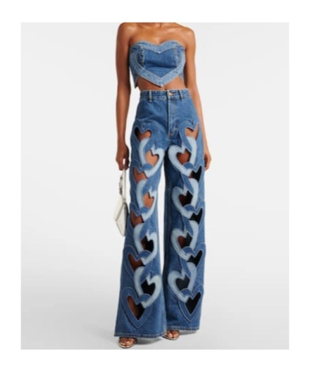 AREA Strapless Denim Top