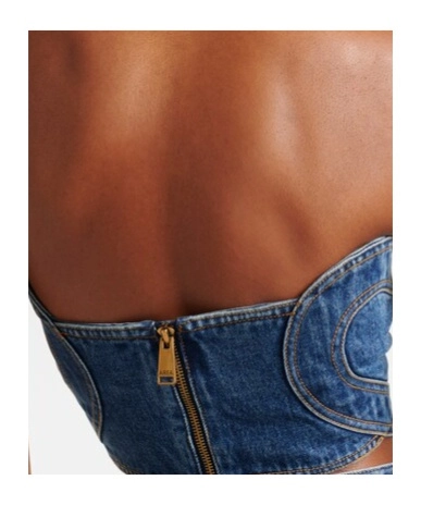 AREA Strapless Denim Top