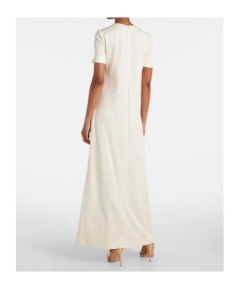 Oscar De La Renta Painted Roses Jersey Maxi Dress