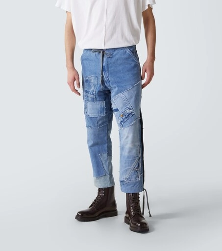 GREG LAUREN Patchwork Straight Jeans