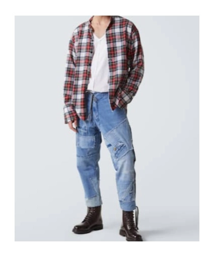 GREG LAUREN Patchwork Straight Jeans