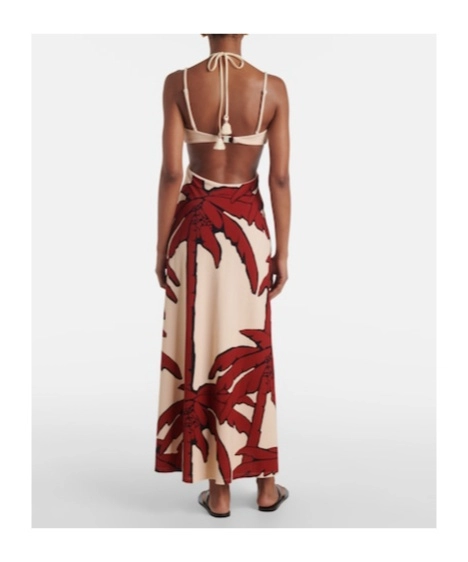 Johanna Ortiz Printed Cutout Midi Dress