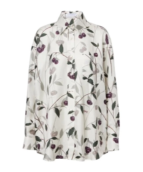 Stella McCartney Printed Silk Twill Shirt - White