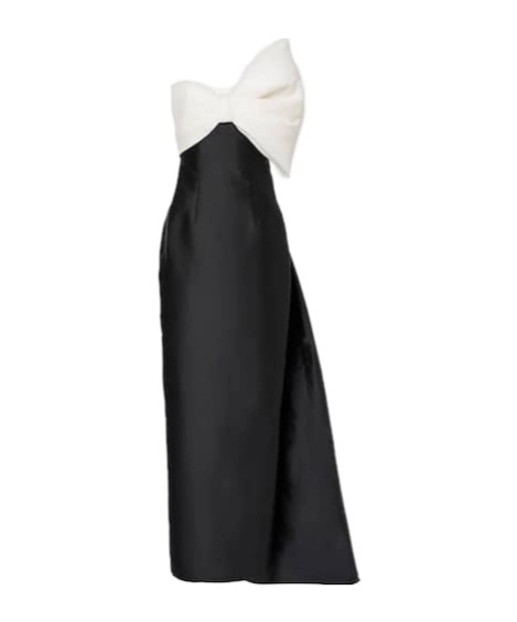 Monique Lhuillier Bow Detail Asymmetric Draped Gown - Black
