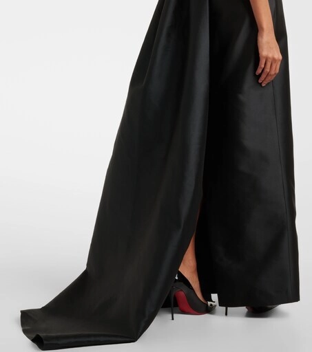 Monique Lhuillier Bow Detail Asymmetric Draped Gown
