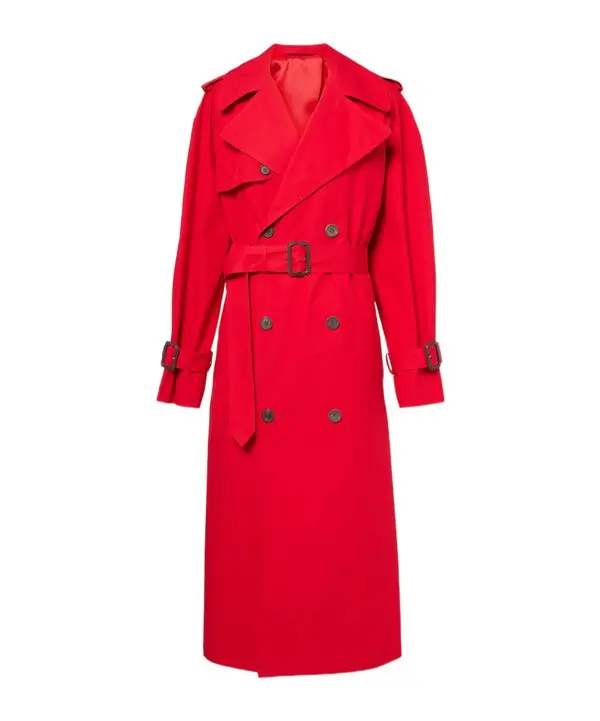 Wardrobe.NYC Double-breasted Trench Coat - Red