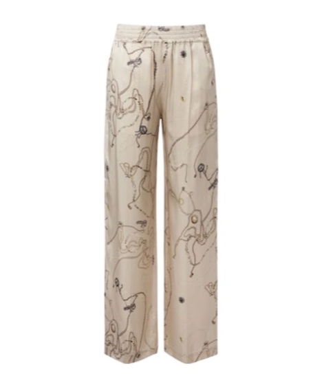 Victoria Beckham Printed Silk Satin Pajama Pants