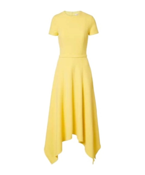 SAFIYAA LONDON Okimi Asymmetric Crêpe Midi Dress