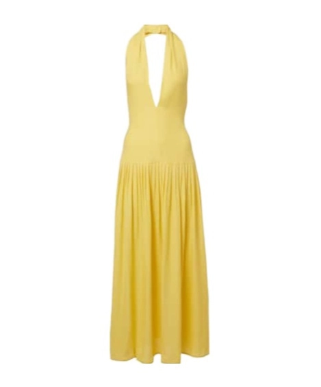 Proenza Schouler Tala Halterneck Georgette Maxi Dress - Yellow