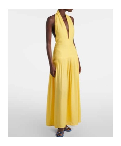 Proenza Schouler Tala Halterneck Georgette Maxi Dress - Yellow