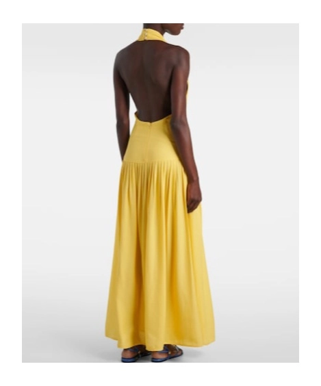 Proenza Schouler Tala Halterneck Georgette Maxi Dress - Yellow