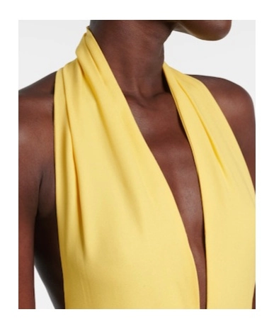 Proenza Schouler Tala Halterneck Georgette Maxi Dress - Yellow