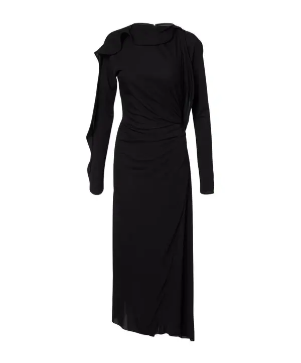 Victoria Beckham Draped Jersey Maxi Dress