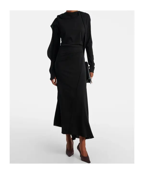 Victoria Beckham Draped Jersey Maxi Dress