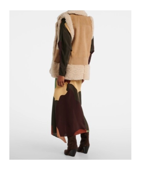 Johanna Ortiz Faux Shearling-trimmed Suede Vest