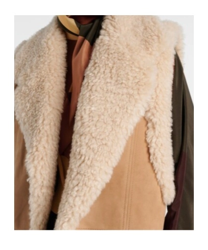 Johanna Ortiz Faux Shearling-trimmed Suede Vest