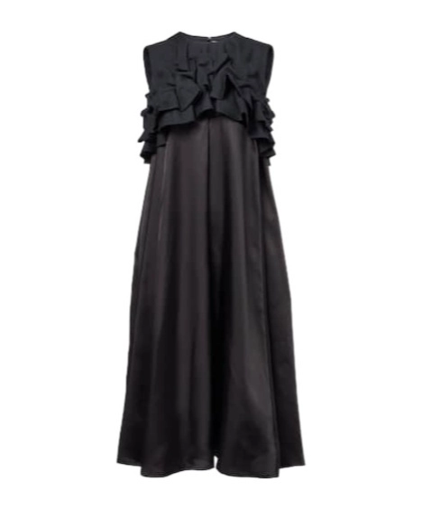 Comme Des Garçons Ruffled Wool Midi Dress